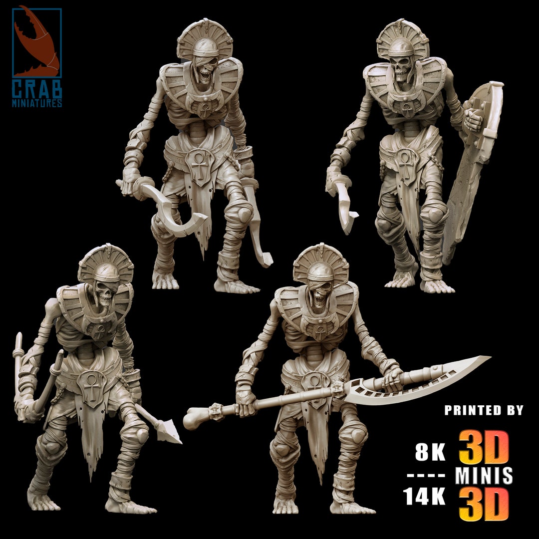 Giant Skeletons Army, Bones Skulls. Pharaoh's Legacy. 32mm Miniature ...