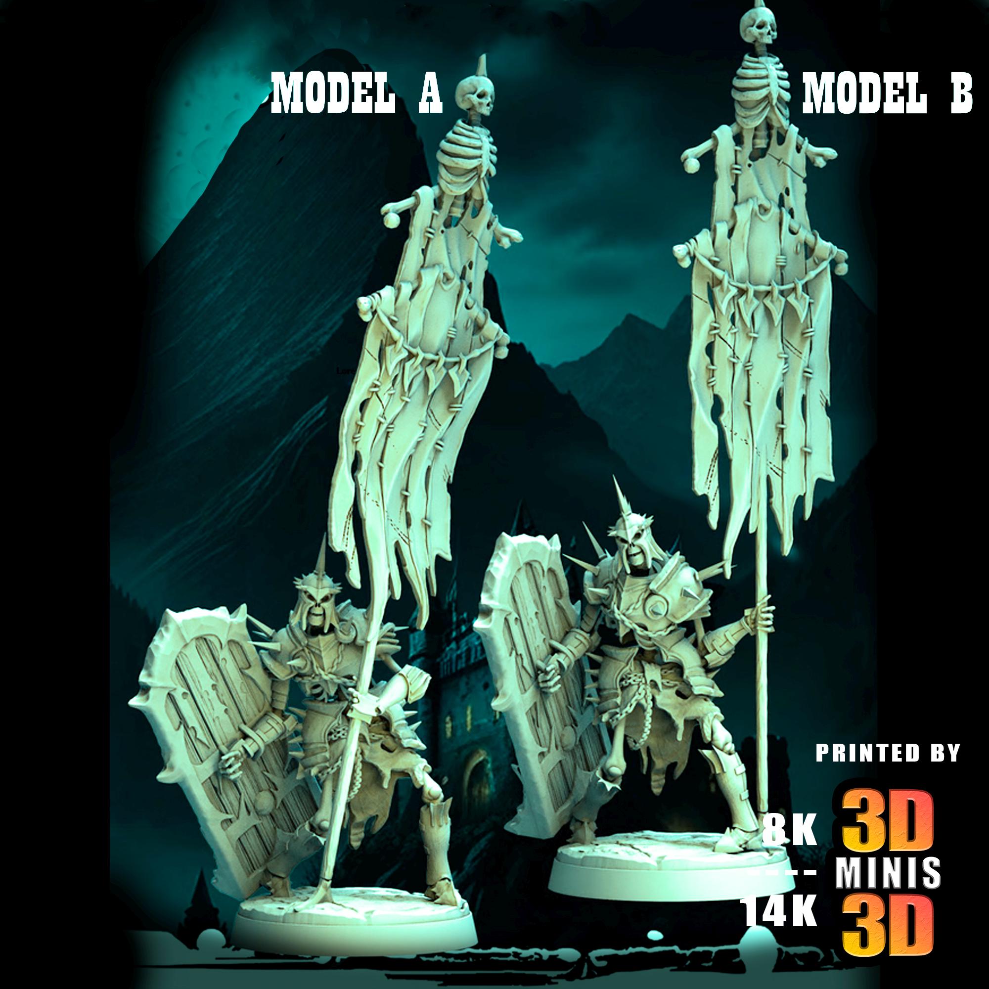 Skeleton Banner, Commander. Skeletons Army 32mm Miniature Wargames, RPG ...