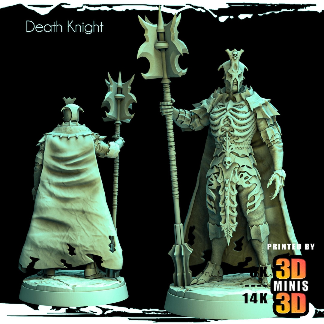 Death Knight. Skeletons Army 32mm Miniature Wargames, RPG, 3D Minis 3D ...