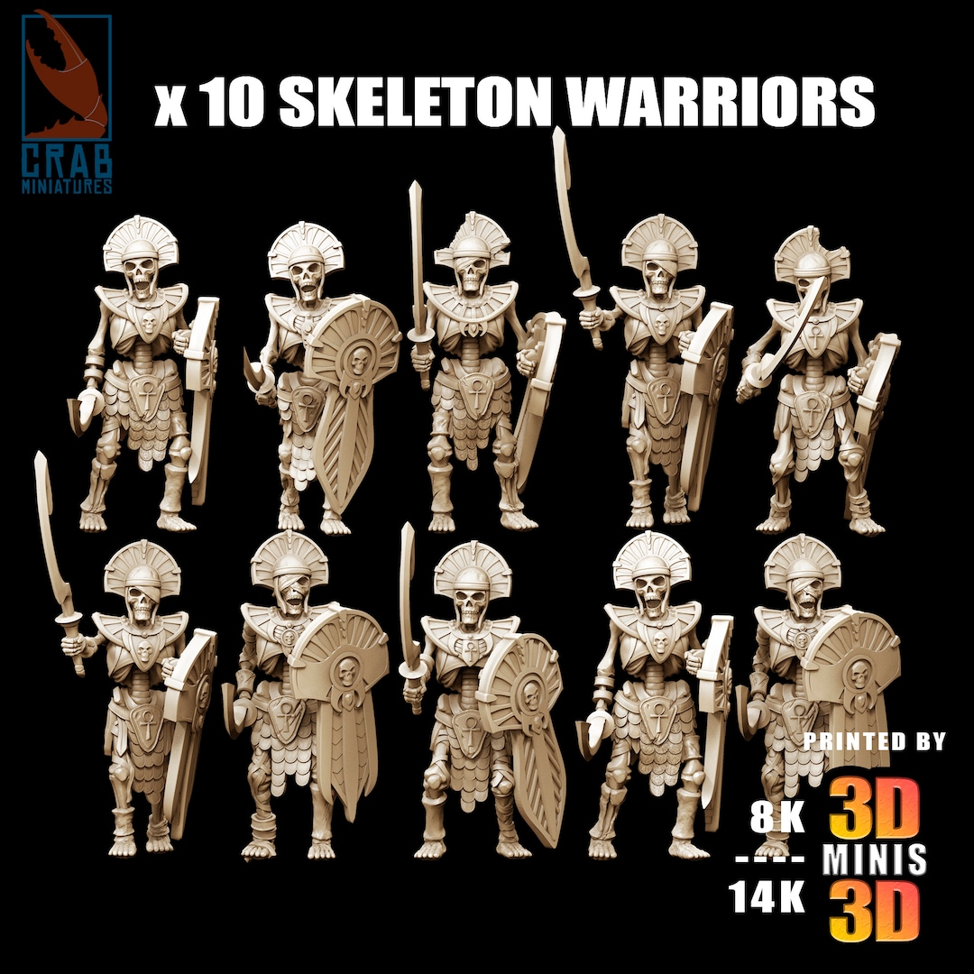 Skeleton Warriors X10, Hand Weapon. Egyptian Skeletons Army. Desert ...