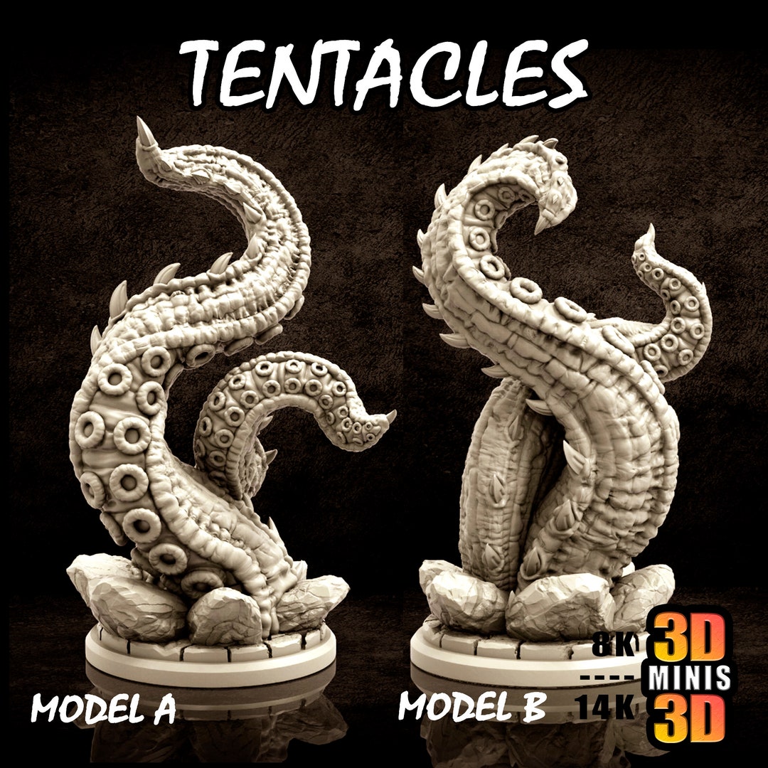 Cthulhu Tentacles, Tokens and Enemies, Miniature Wargames and RPG, 3D ...