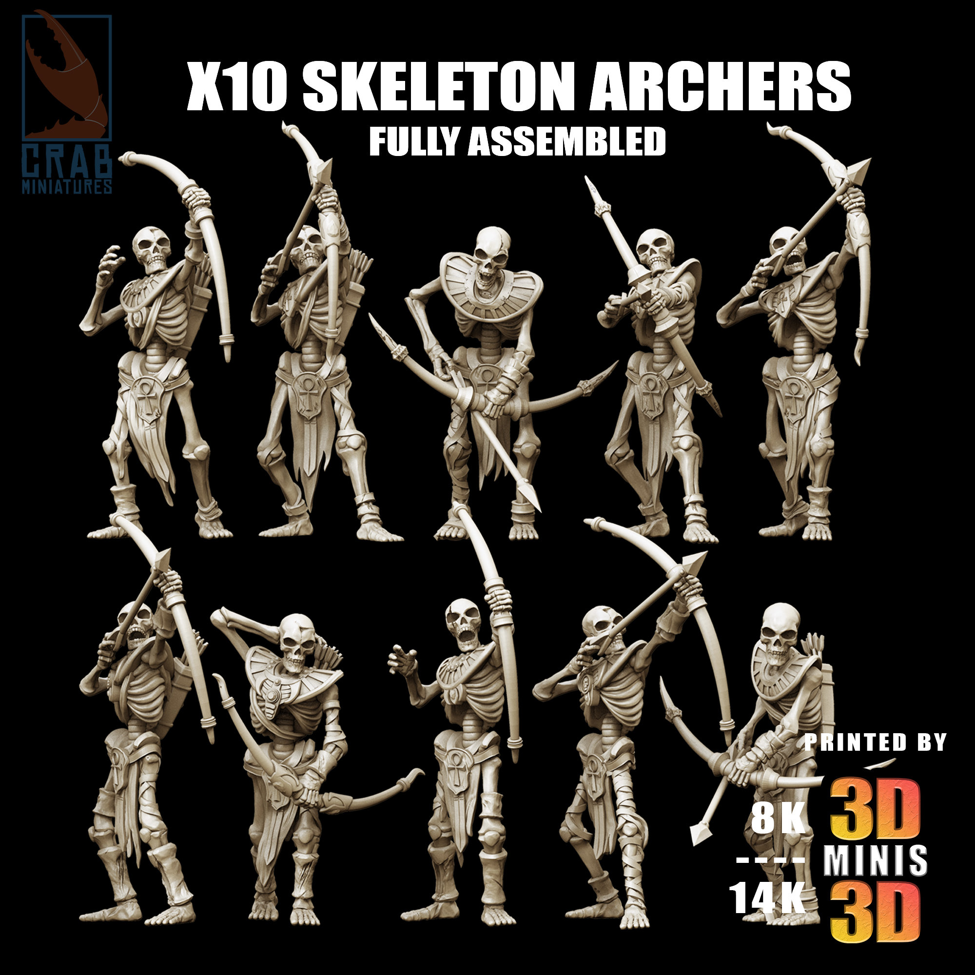 Skeleton Archers X10, Egyptian Skeletons Army. Desert Warriors. Pharaoh ...