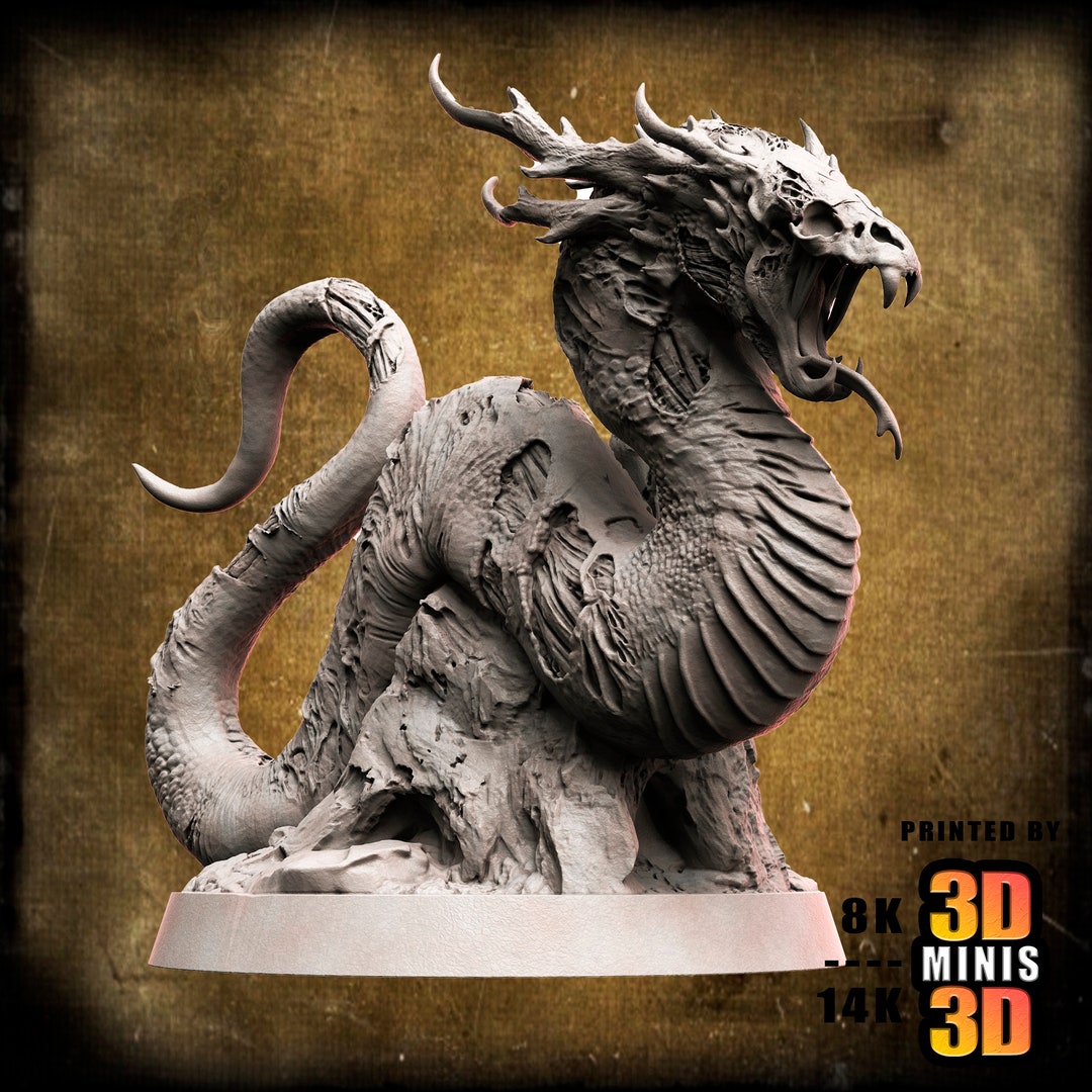 Great Undead Wyrm, Dragon Miniature, Dragon Zombie Monster, Wargames ...