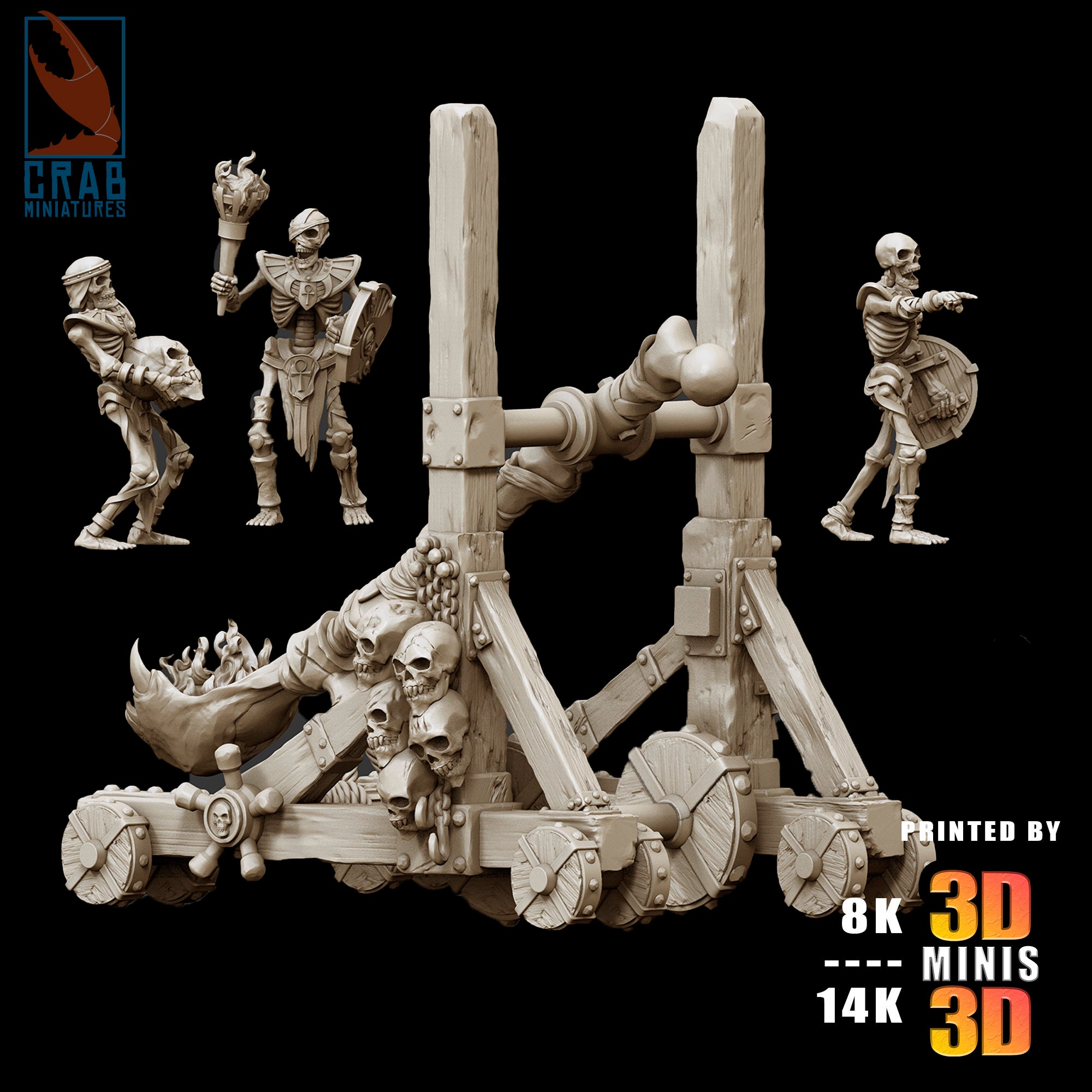 Undead Skeleton Catapult, Egyptian Skeletons Army, Bones Skulls ...