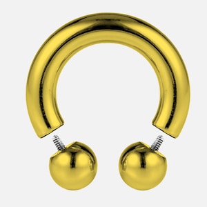 Gold Prince Albert Piercing, PA Ring Circular Barbell, Horseshoe ...