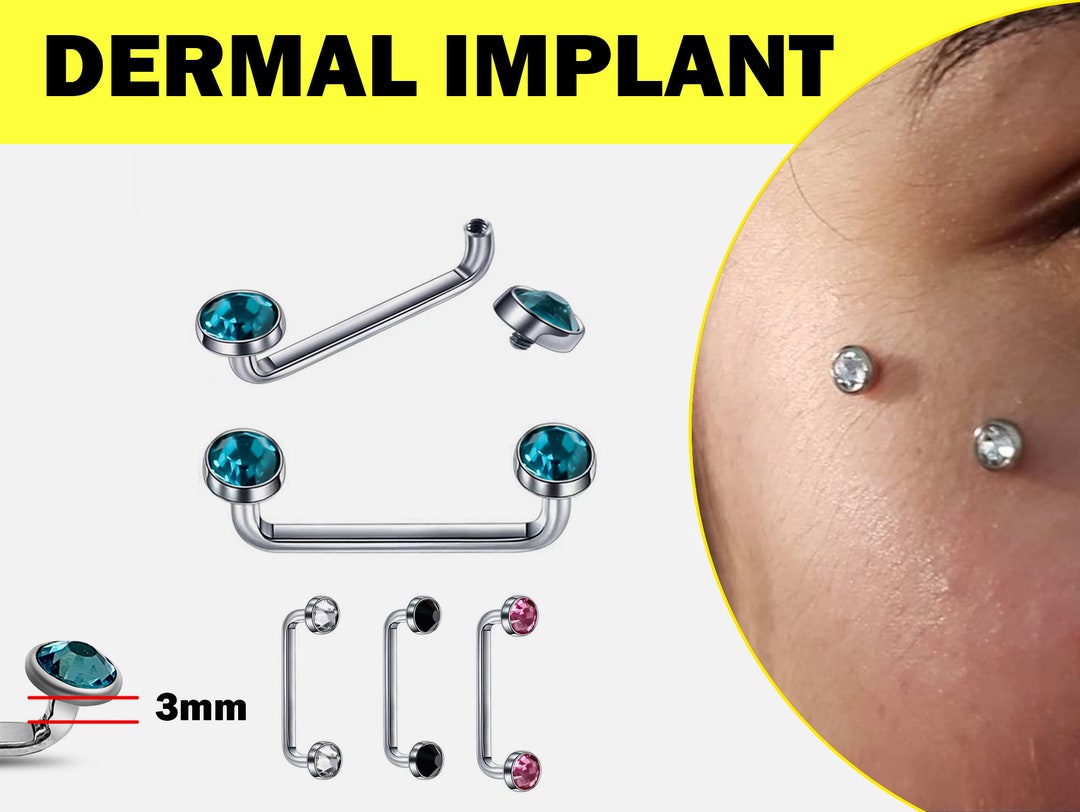 Titanium Internal Surface Barbell With CZ Crystal 14G Body - Etsy