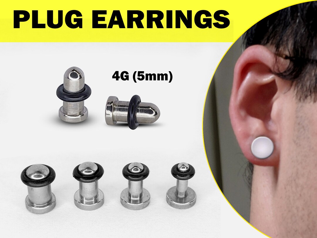 Ear Stretching Kit, Bullet Plug Tunnel Earring With Rubber O-ring ...