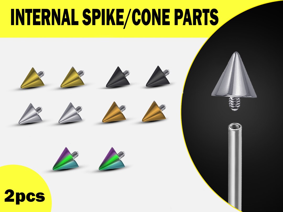 Titanium 2pcs Cone/spike Piercing Top Parts for Internal Piercings for ...