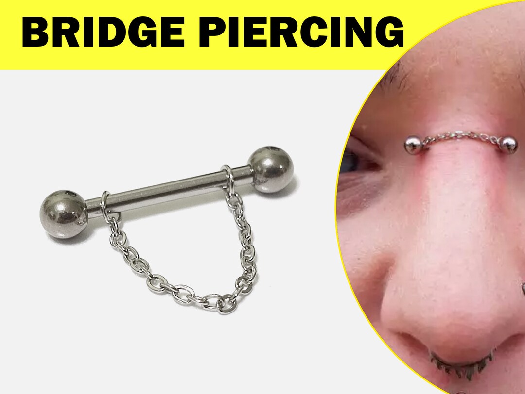 Bridge Chain Piercing, Nose Chain Piercing High Nostril Piercing ...