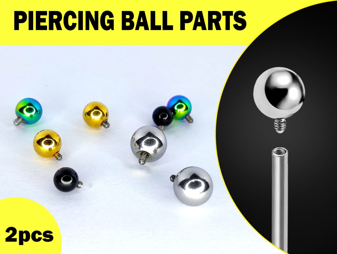 Titanium Piercing Ball for Internally Threading Piercing Top Parts 2pcs ...