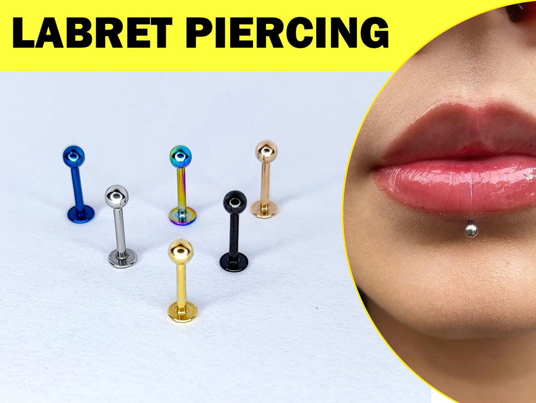Lip Labret Piercing Jewelry Titanium Labret Stud 18G 16G 14G Body ...