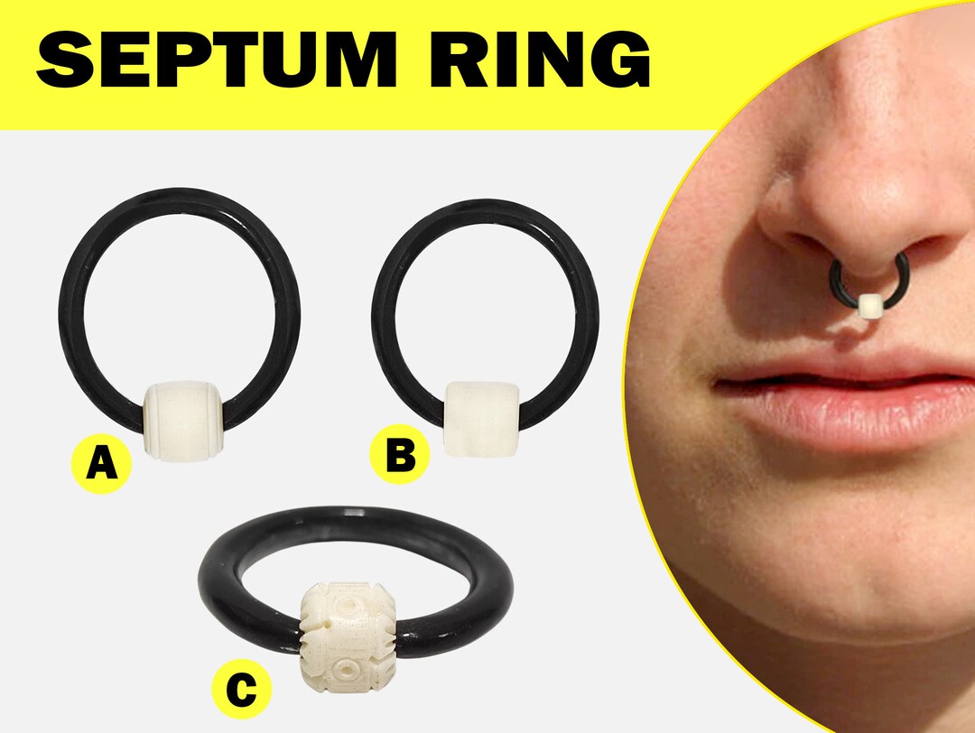 Buffalo Horn Septum Ring, Septum Jewelry 8G Lightweight Nose Piercing ...