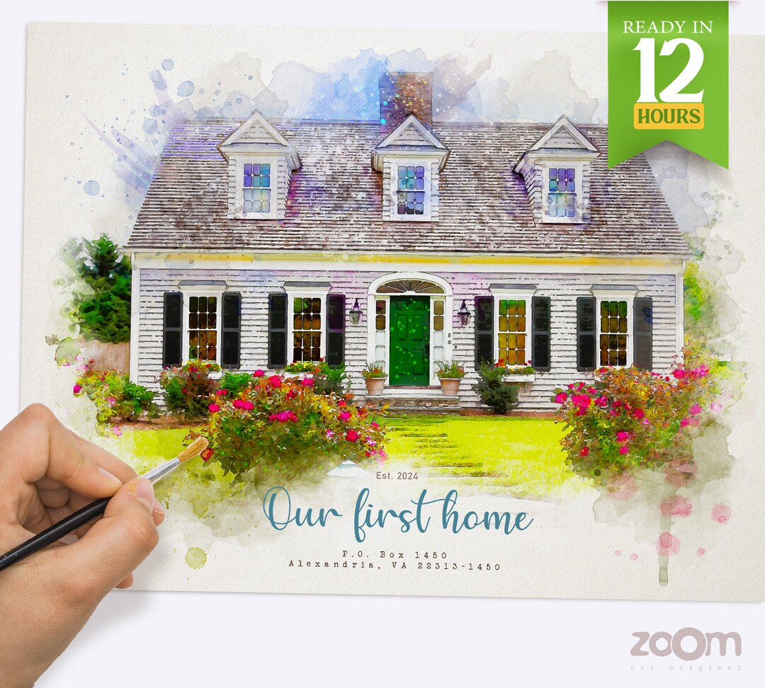 Custom Watercolor House Portrait,watercolor House Painting,personalized ...