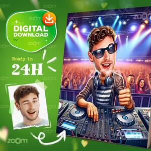 Custom Dj Gif, Dj Gift, Dj Caricature From Photo, Funny Dj Art Drawing ...