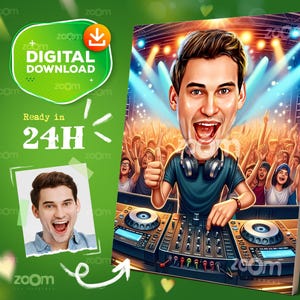 Custom Dj Gif, Dj Gift, Dj Caricature From Photo, Funny Dj Art Drawing ...