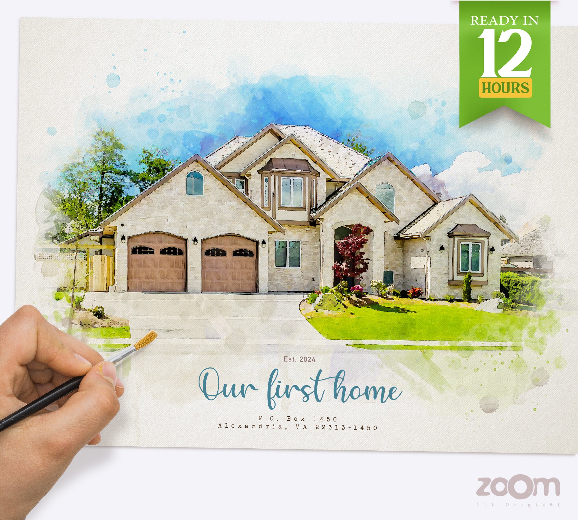 Custom Watercolor House Portrait,watercolor House Painting,personalized ...