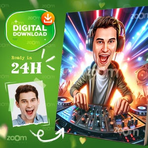 Custom Dj Gif, Dj Gift, Dj Caricature From Photo, Funny Dj Art Drawing ...
