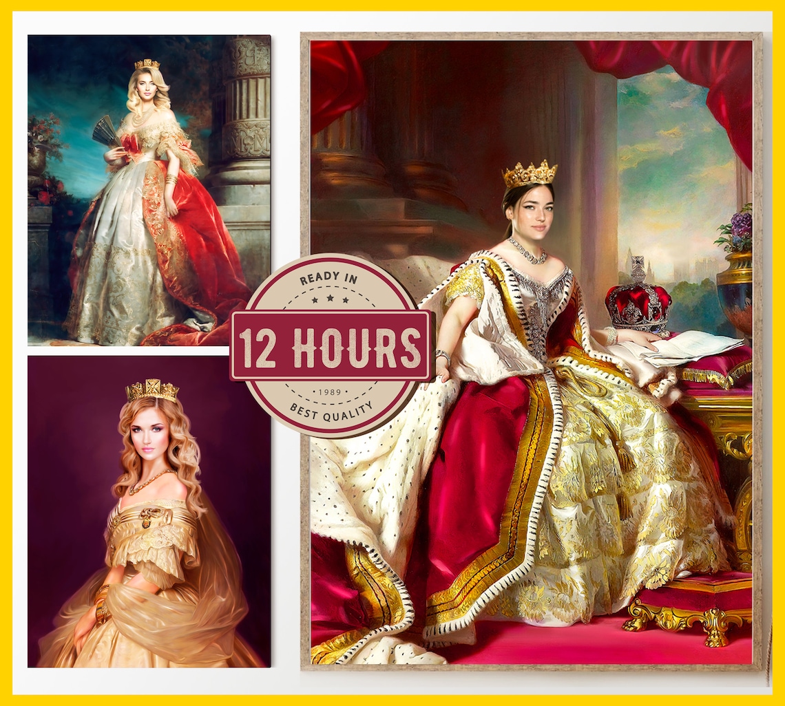 Custom Royal Portrait Customized Renaissance Portrait Queen - Etsy
