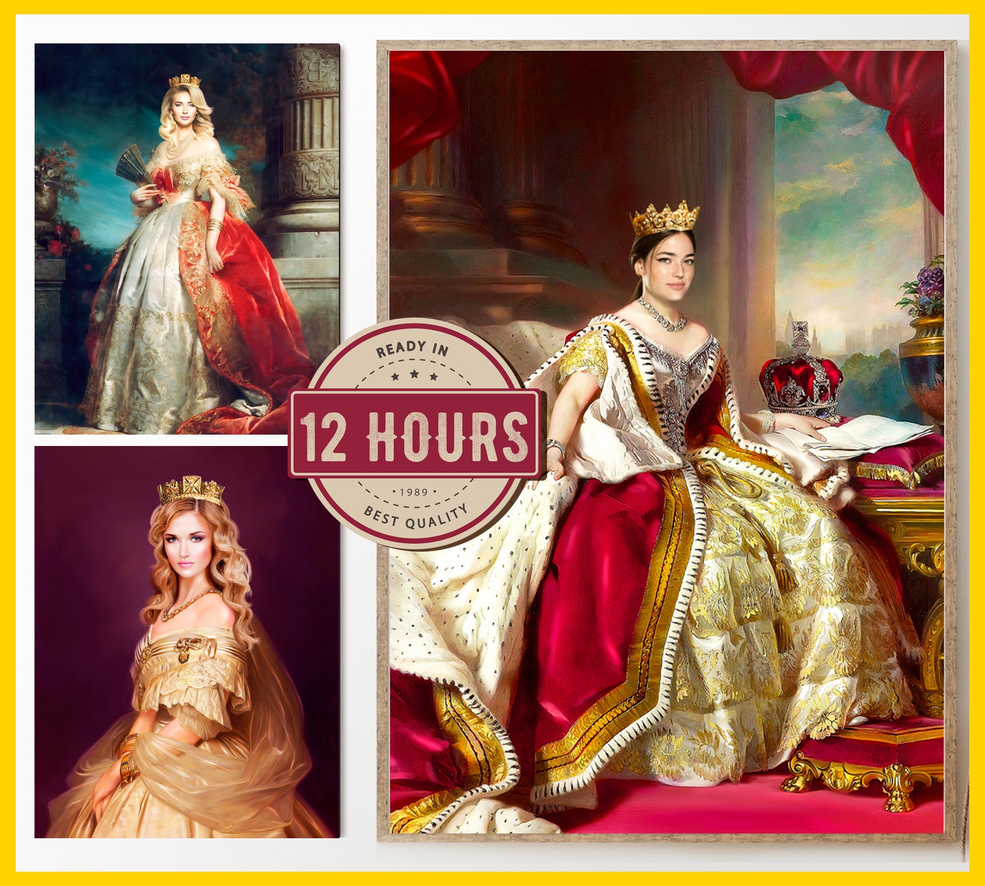 Custom Royal Portrait Customized Renaissance Portrait Queen - Etsy