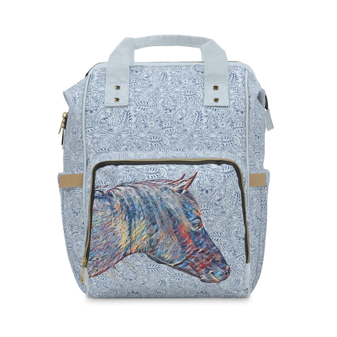 Blue Ranch Horse Diaper Backpack - Baby Blue Tooled - Etsy