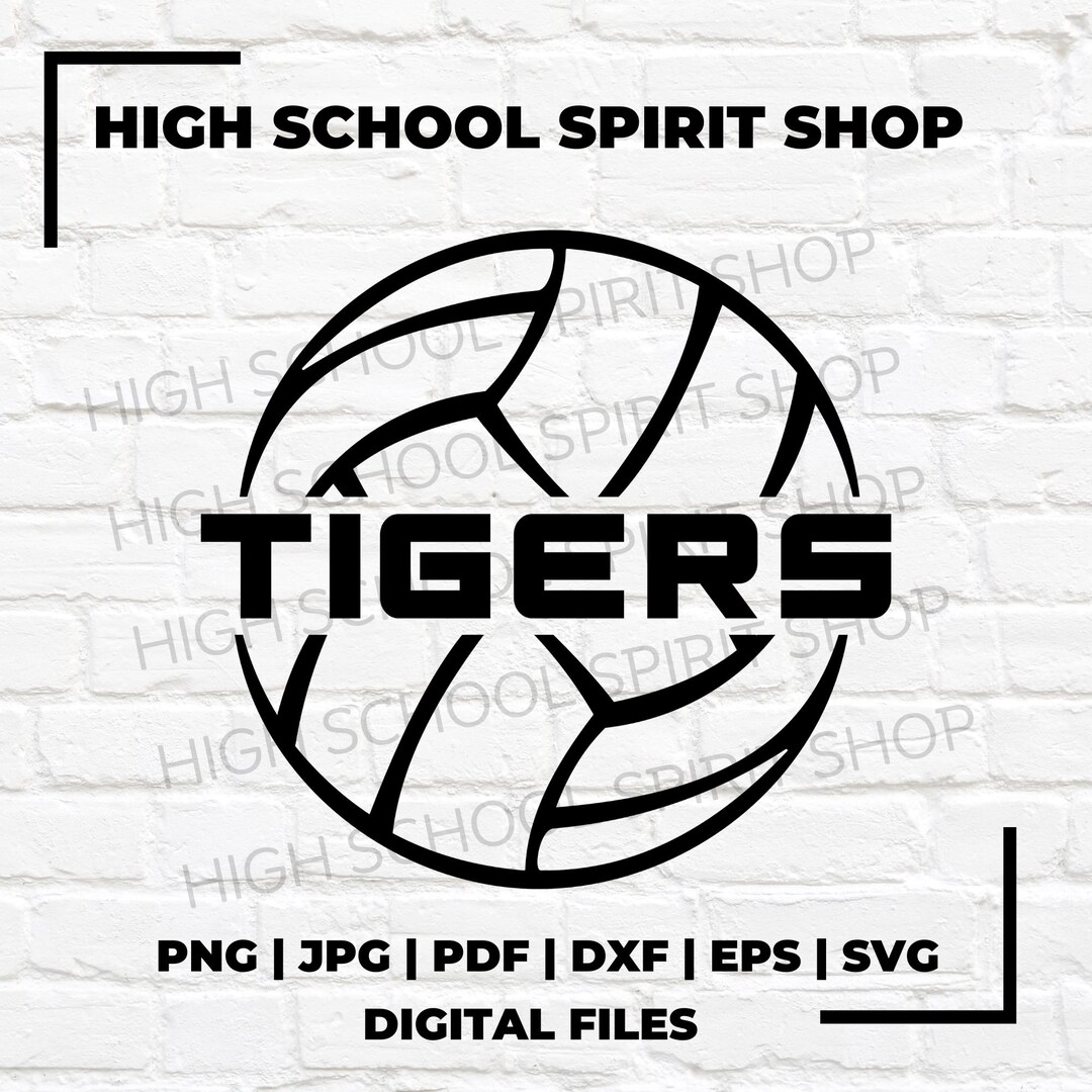 Tigers Volleyball High School Logo Digital Vector File Png Jpg Pdf Dxf ...