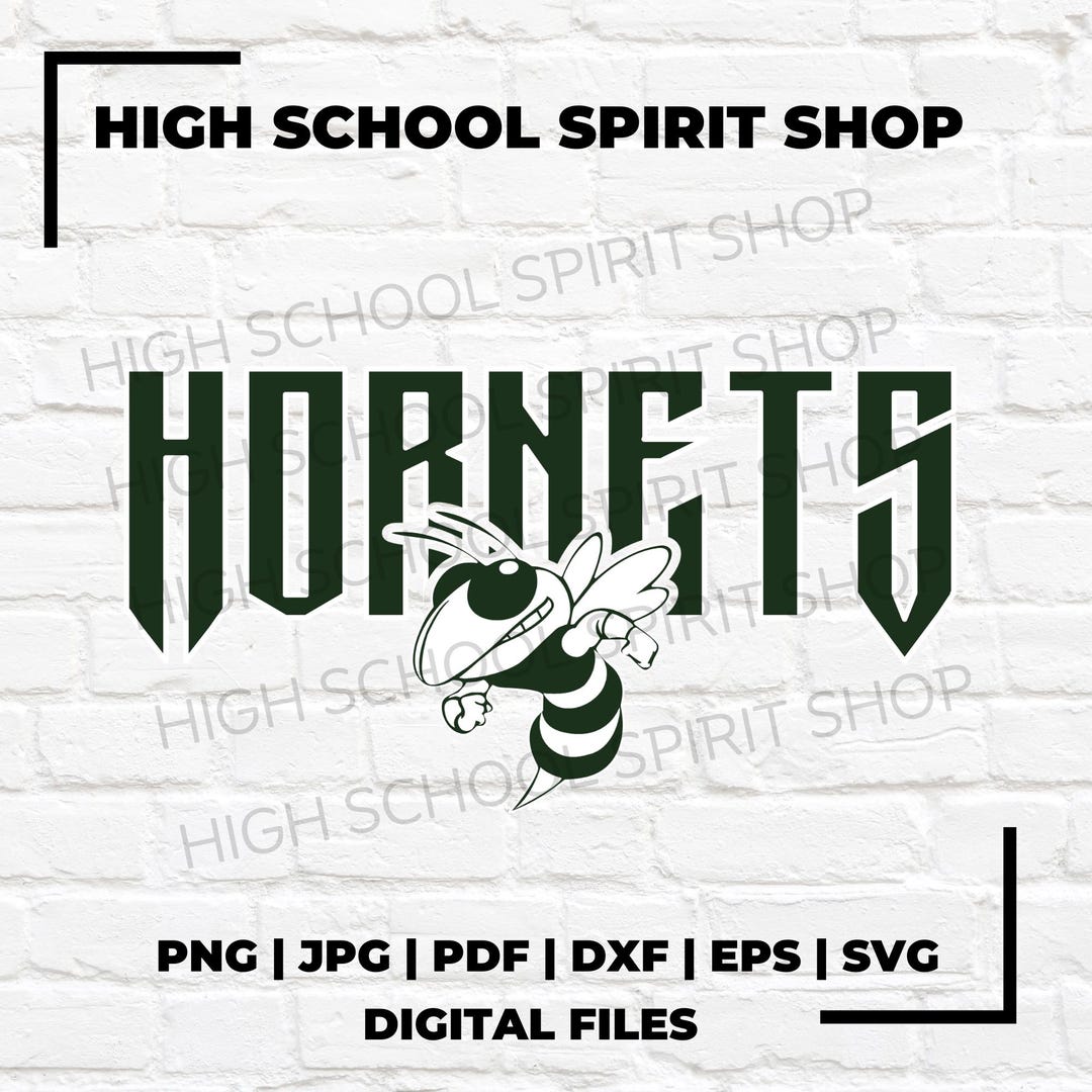 Hornet Mascot Logo, Sports Team Cut File (png, Jpg, Pdf, Dxf, Eps, Svg ...