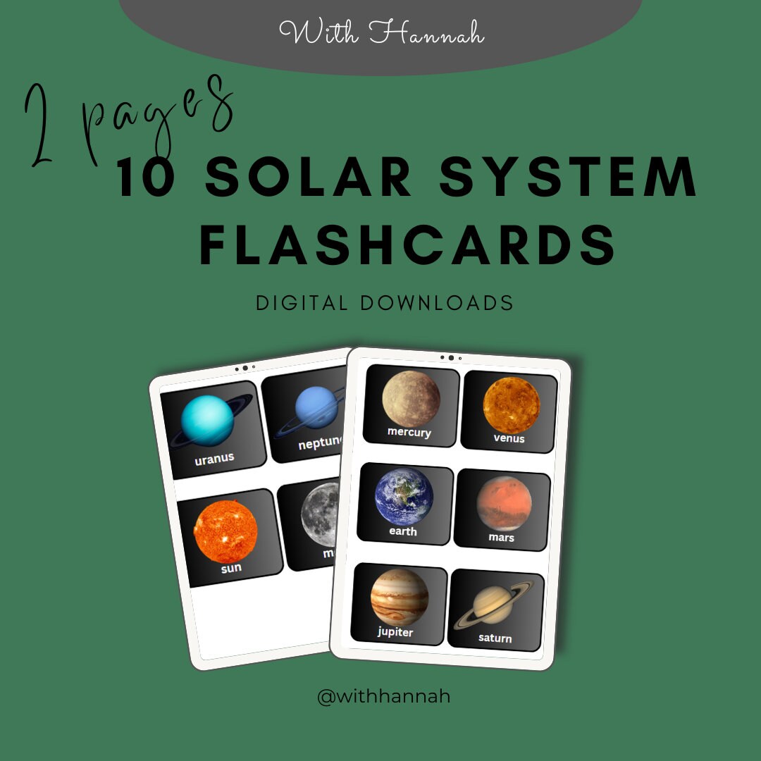 10 Solar System Flashcards - Digital Download - Classroom Resources ...