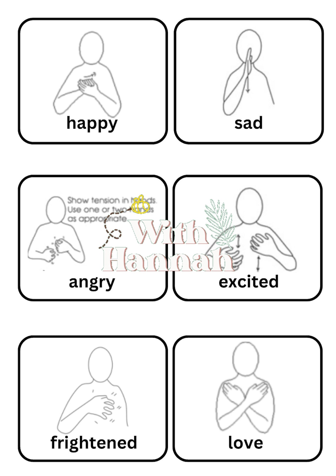 12 Emotions Makaton Flash Cards for Digital Download EYFS/KS1 - Etsy UK
