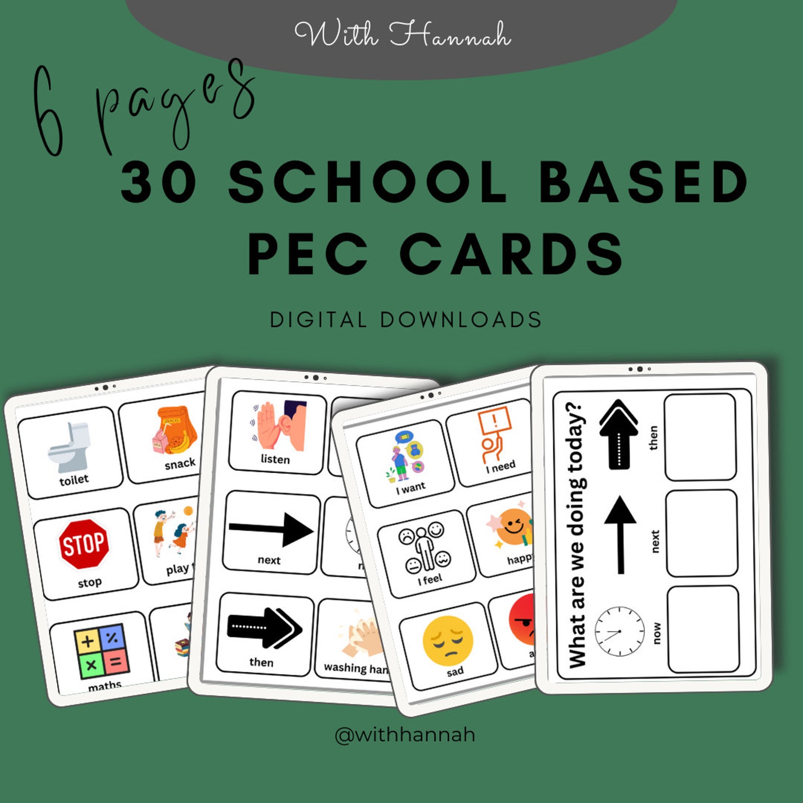 30 School Based PEC Cards With Now and Next Board - Digital Download - Etsy
