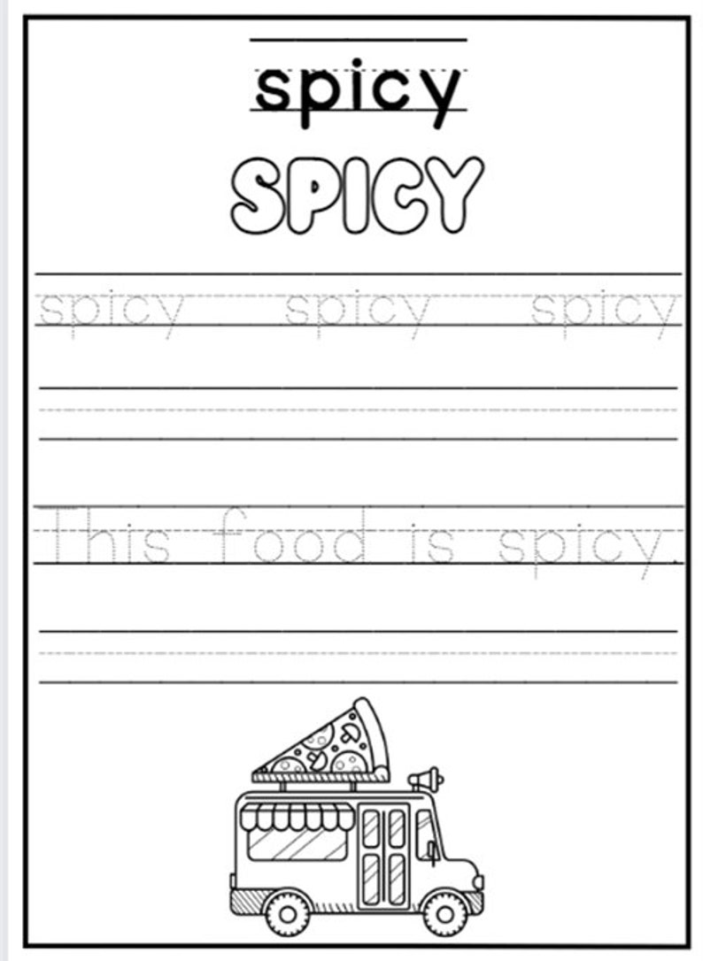 Adjectives, Verbs and Nouns - Handwriting Practice With Words and ...