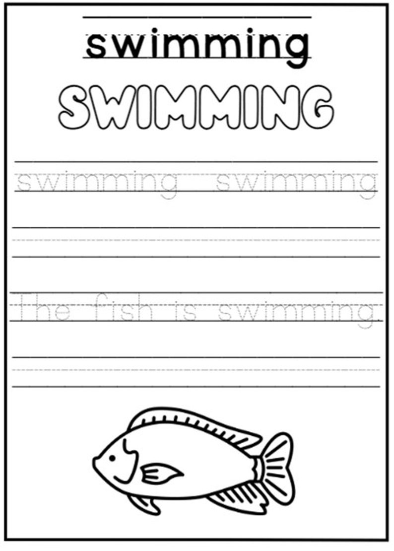 Adjectives Verbs and Nouns Handwriting Practice With Words - Etsy