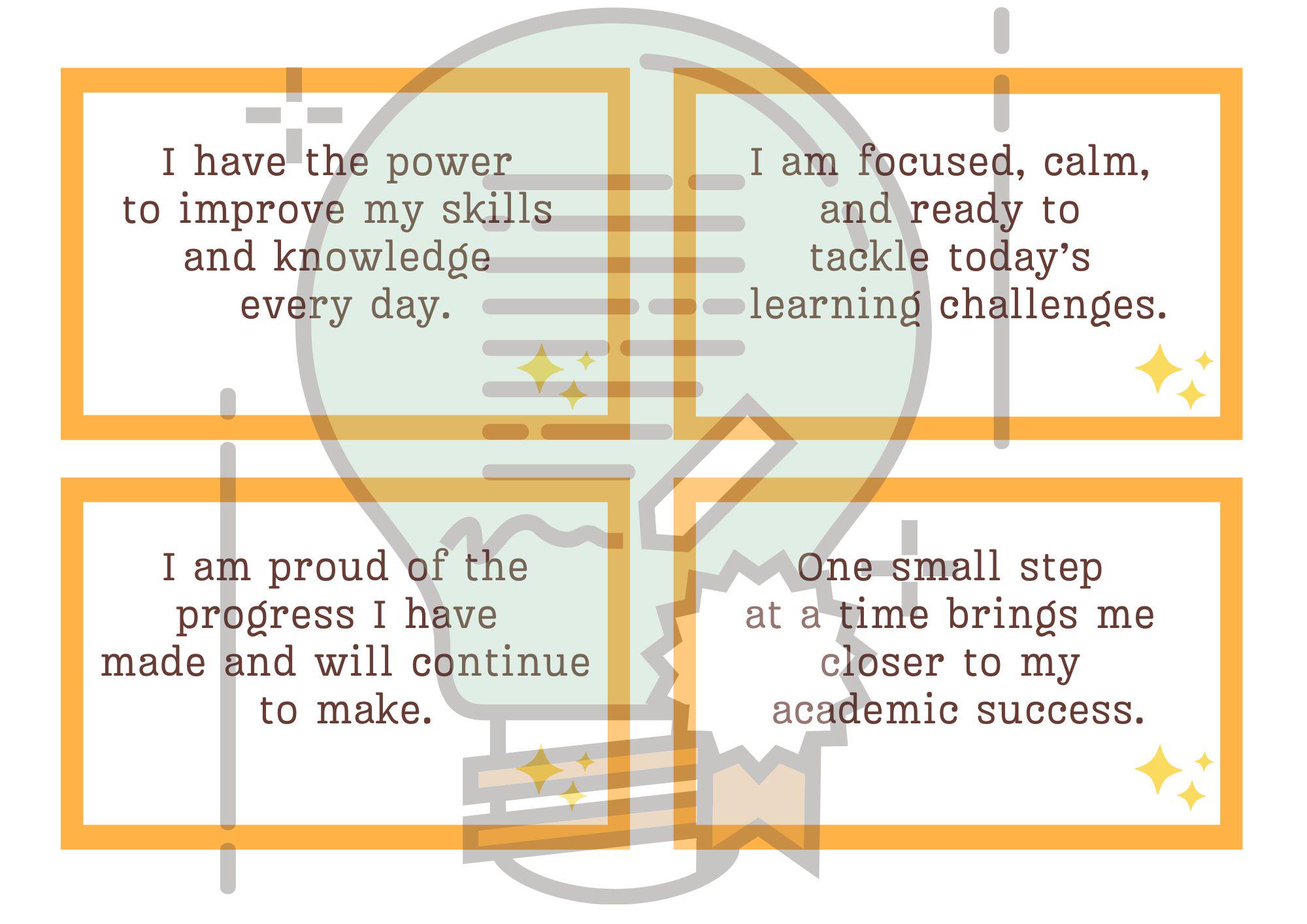 Printable Student Affirmation Cards – Motivational & Positive Study ...