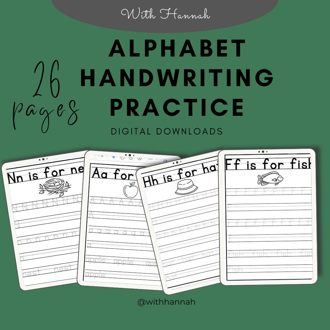 Alphabet Handwriting Practice With Words and Letters - EYFS/KS1 ...