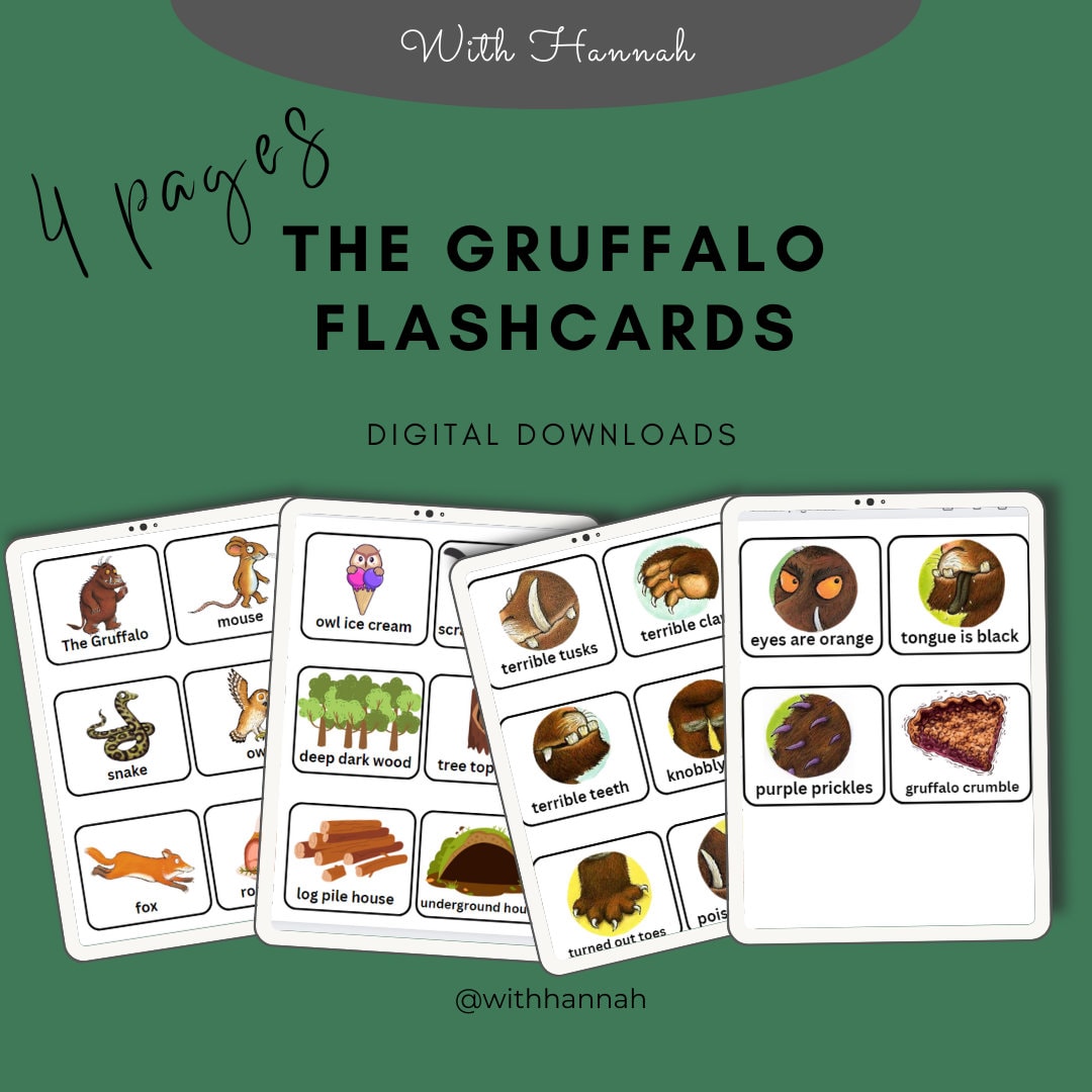 The Gruffalo Key Word Flashcards Digital Download - Etsy