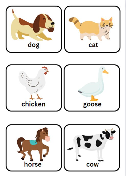 12 Farm Animal Flashcards - Digital Download - Classroom Resources ...