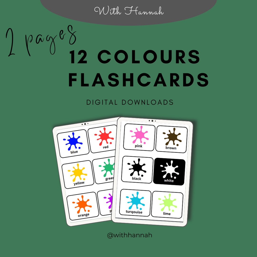 12 Colour Flashcards - Digital Download - Classroom Resources - EYFS ...