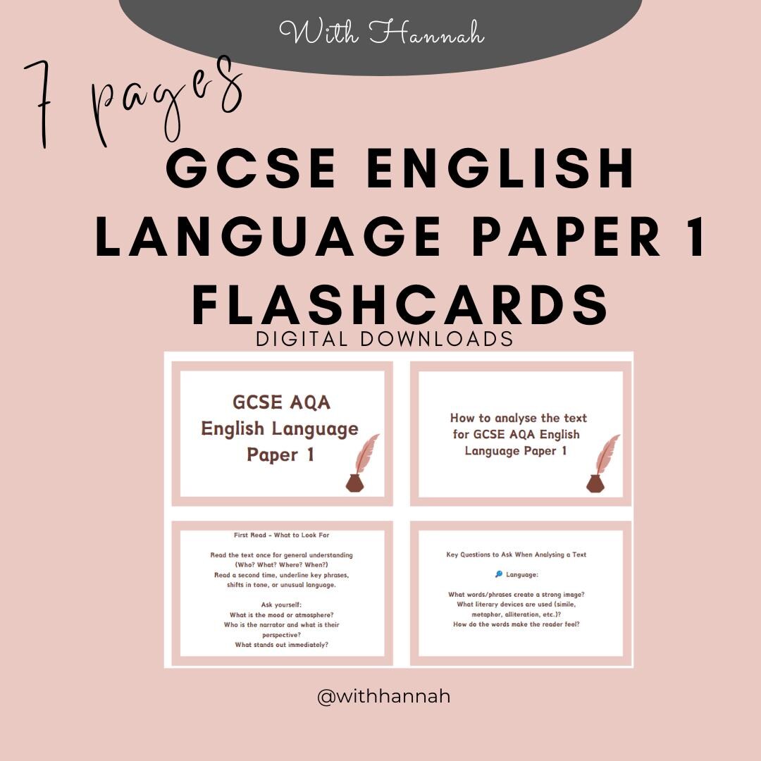 GCSE English Language Paper 1 Flashcards | AQA Exam Revision | Digital ...