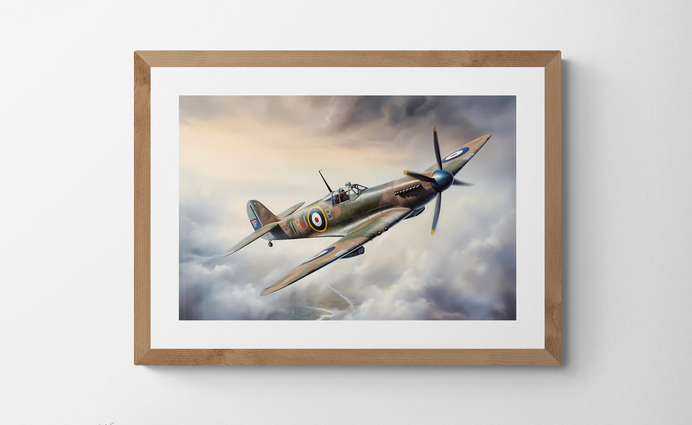 Spitfire MK IX Printable Digital Art Aviation Decor, Downloadable ...