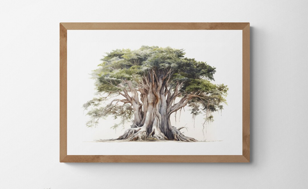 Cypress Tree Watercolour Printable Digital Art, a Timeless Piece of ...