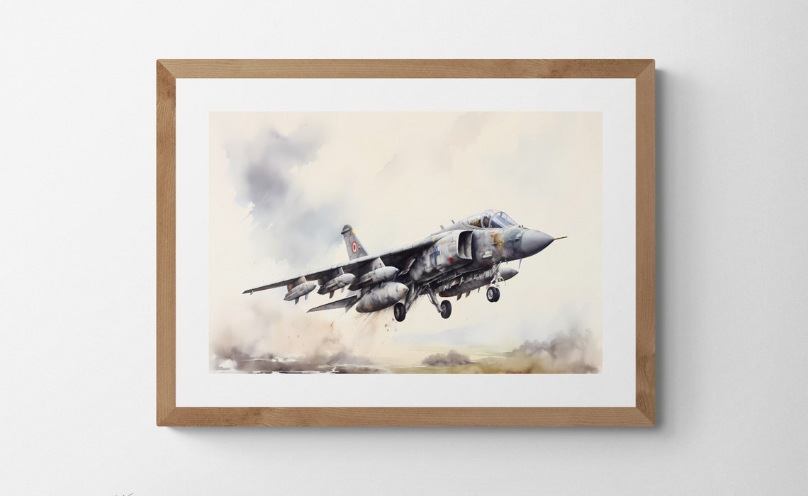 Harrier Jump Jet Art Print: Military Aircraft Landscape (digital ...