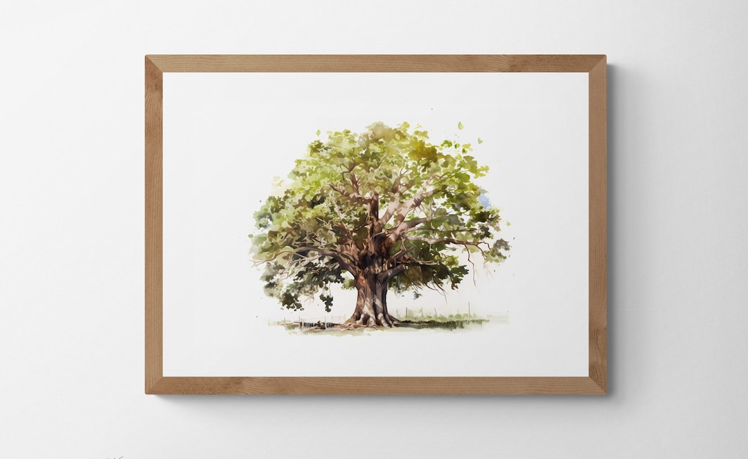 Chestnut Tree Watercolour Printable Digital Art, a Rustic Addition to ...