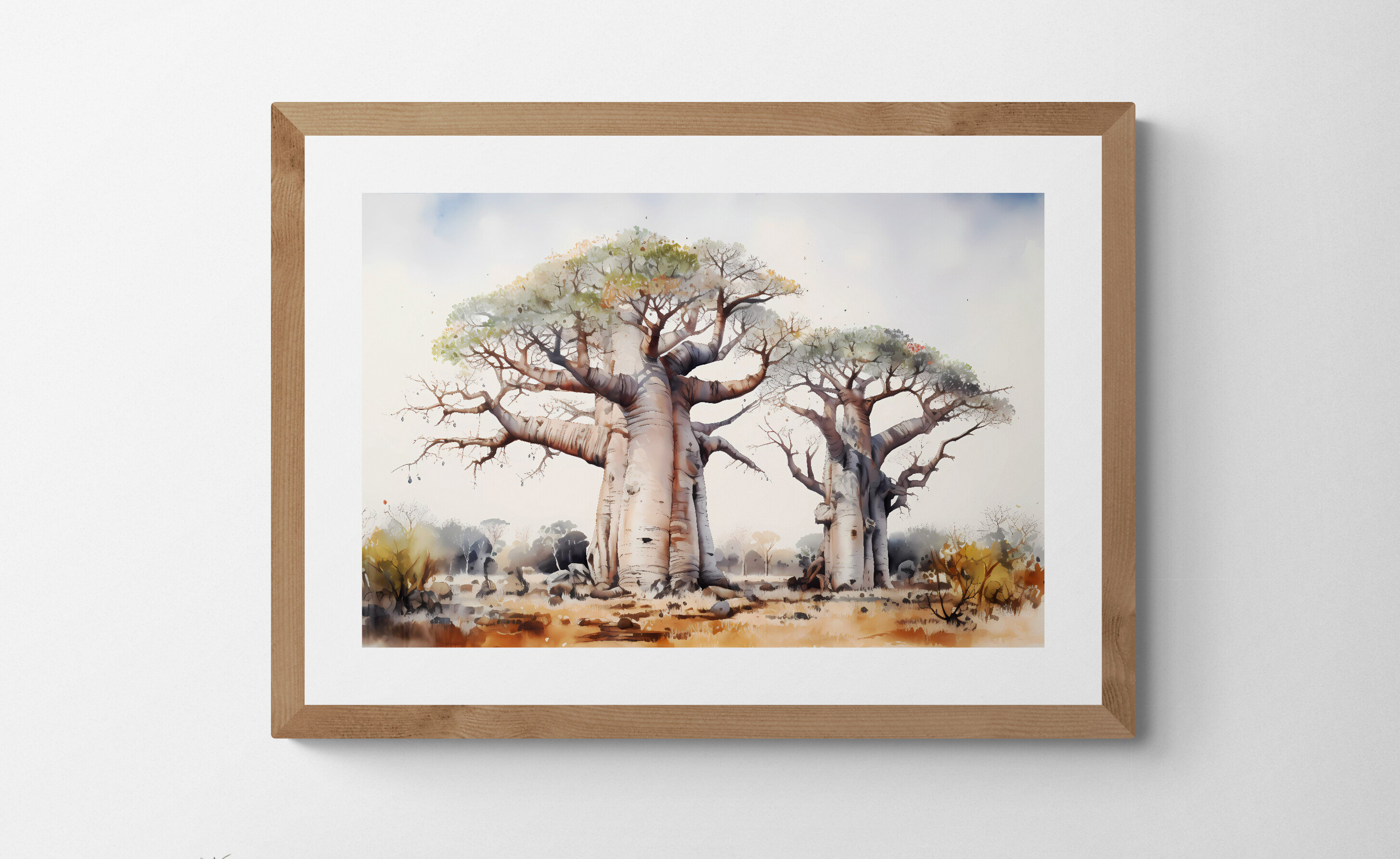Baobab Tree Watercolour Printable Digital Art, a Stunning Piece of ...