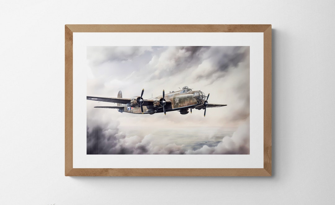 Avro Lancaster Airplane Print: Aviation History Landscape Art (digital ...
