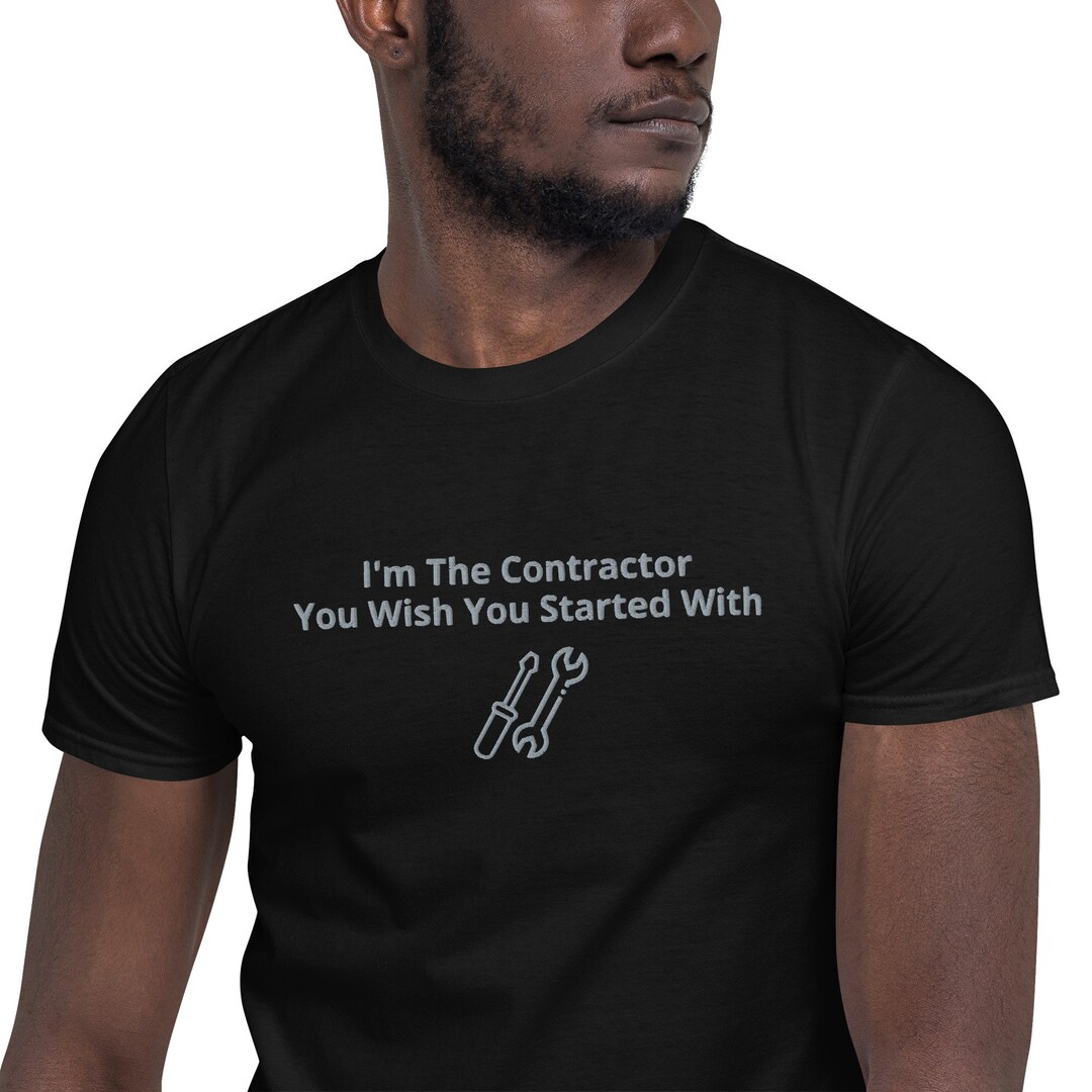 Embroidered Contractor Short-sleeve Unisex T-shirt - Etsy