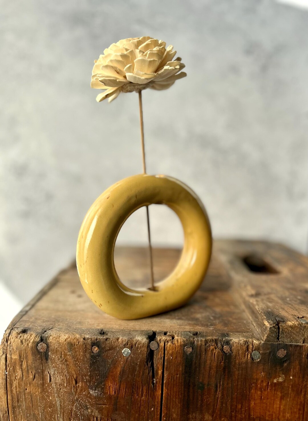 Handmade Pottery Donut Bud Vase in Butterscotch - Etsy
