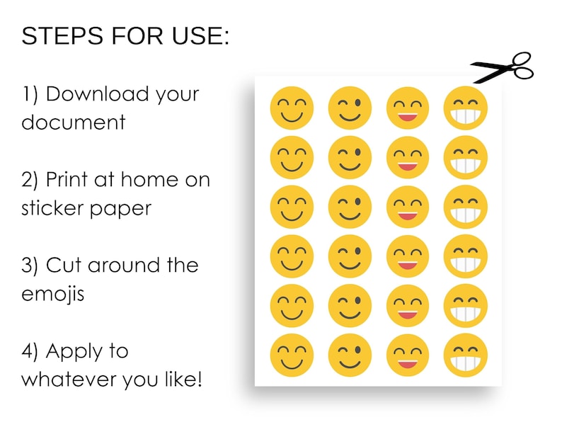 Printable Emoji Sticker Sheets Inspired by World Emoji Day - Instant ...