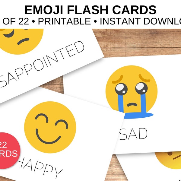 Emoji Flash Cards - Etsy