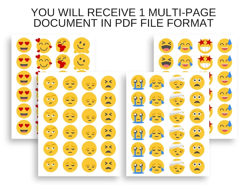 Printable Emoji Sticker Sheets Inspired by World Emoji Day - Instant ...