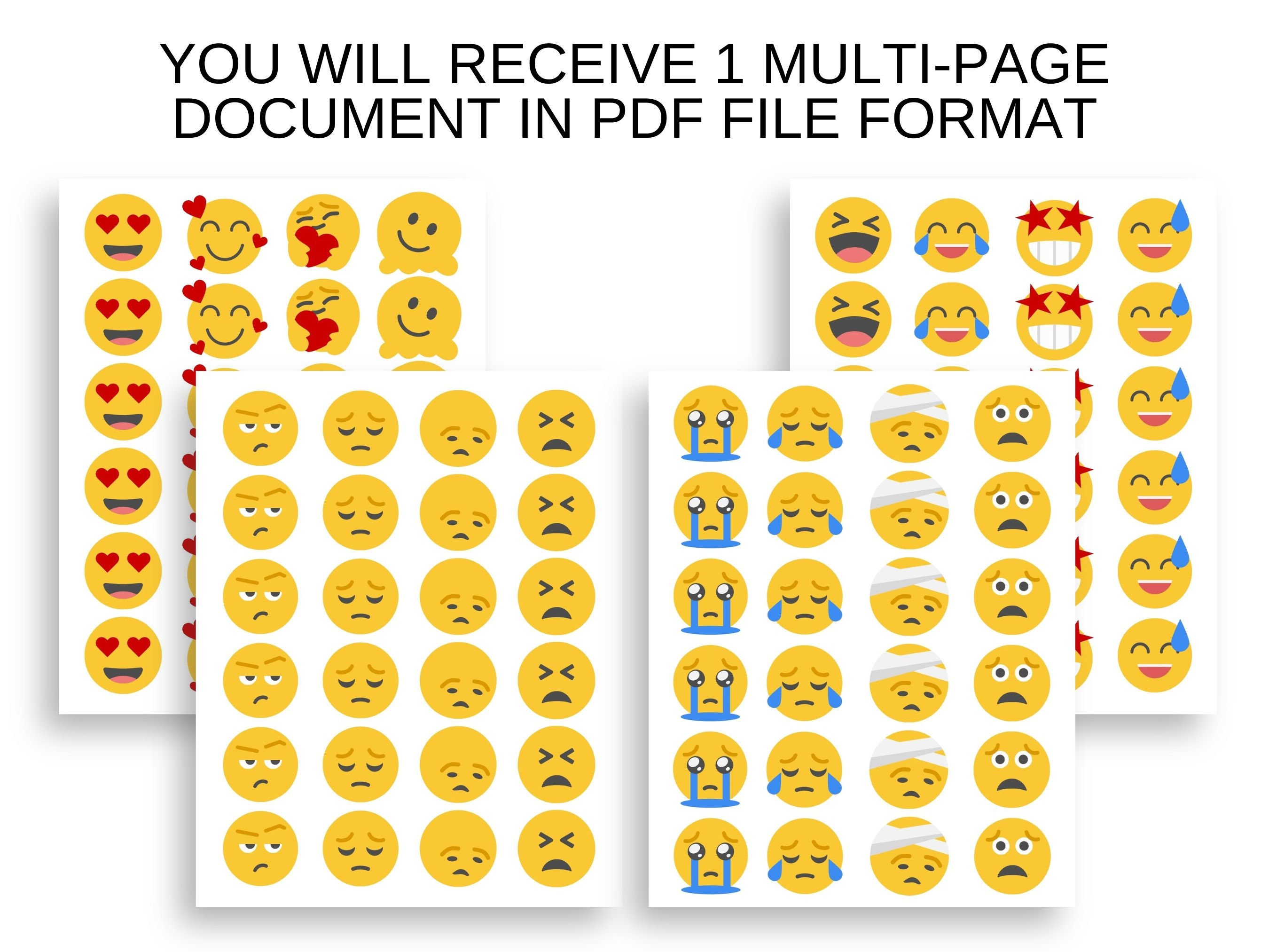 Printable Emoji Sticker Sheets Inspired by World Emoji Day Instant ...