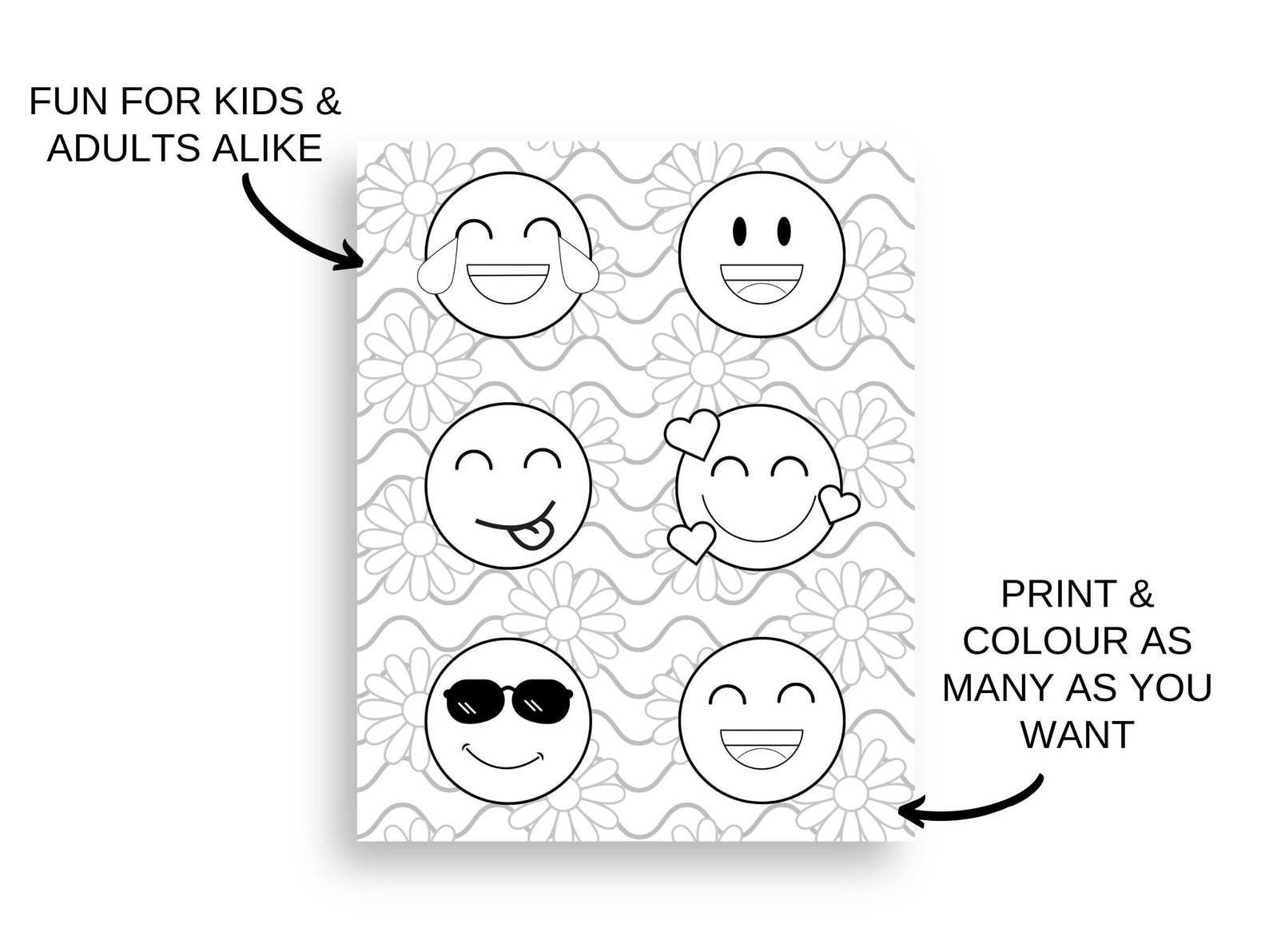 Printable Emoji Colouring Sheets for World Emoji Day - Instant Download ...